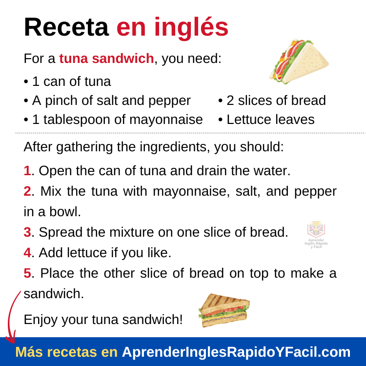 Recetas En Inglés Cocina Tus Comidas Favoritas