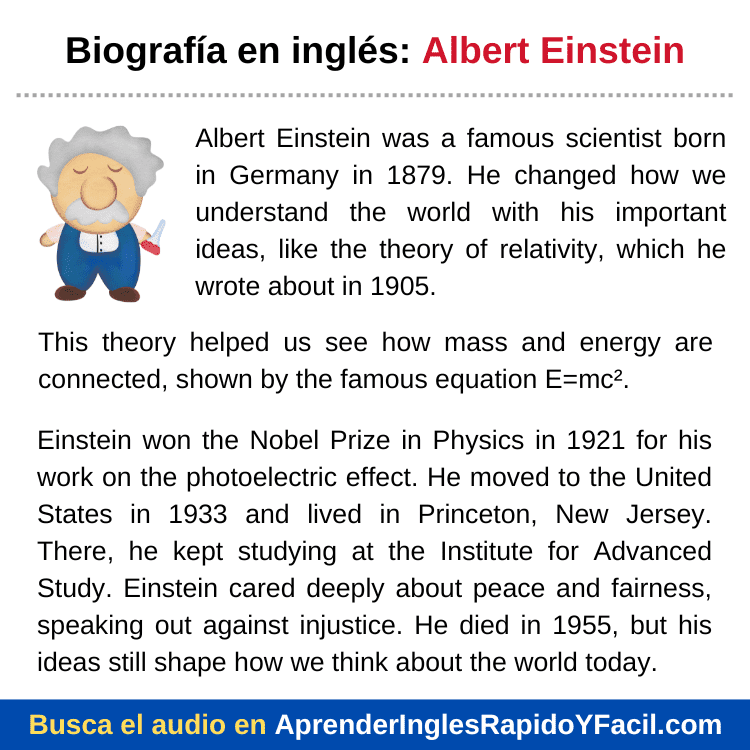 Biografía de Albert Einstein en inglés
