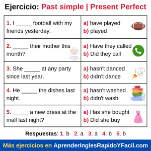 Ejercicios: Past simple y Present perfect